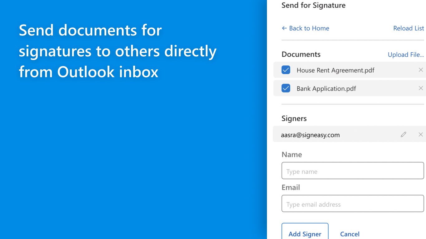 Signeasy for Microsoft Outlook | Sign and send documents natively from Microsoft Outlook